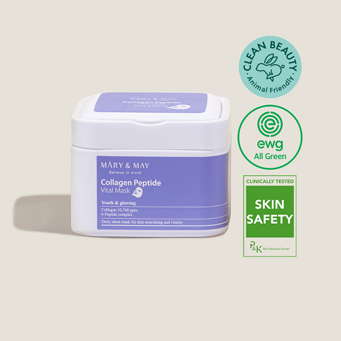 MARY & MAY Collagen Peptide Vital Mask Pack - Box of 30 sheet masks ...